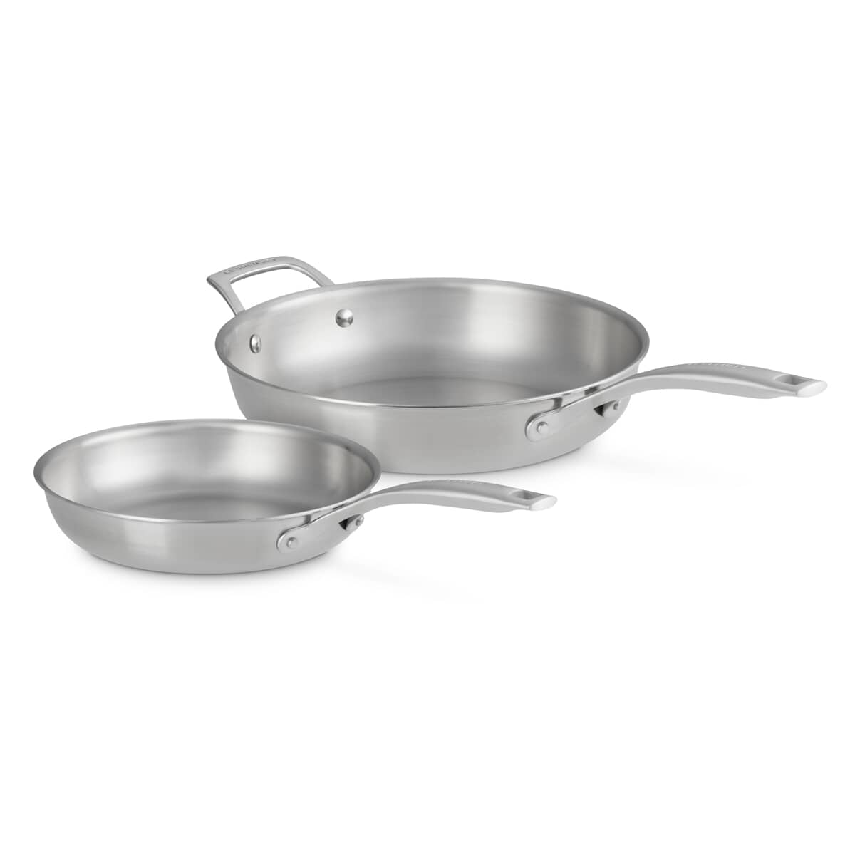 Le Creuset Essential 3-ply Stainless Steel 2-Piece Uncoated Frying Pan ...