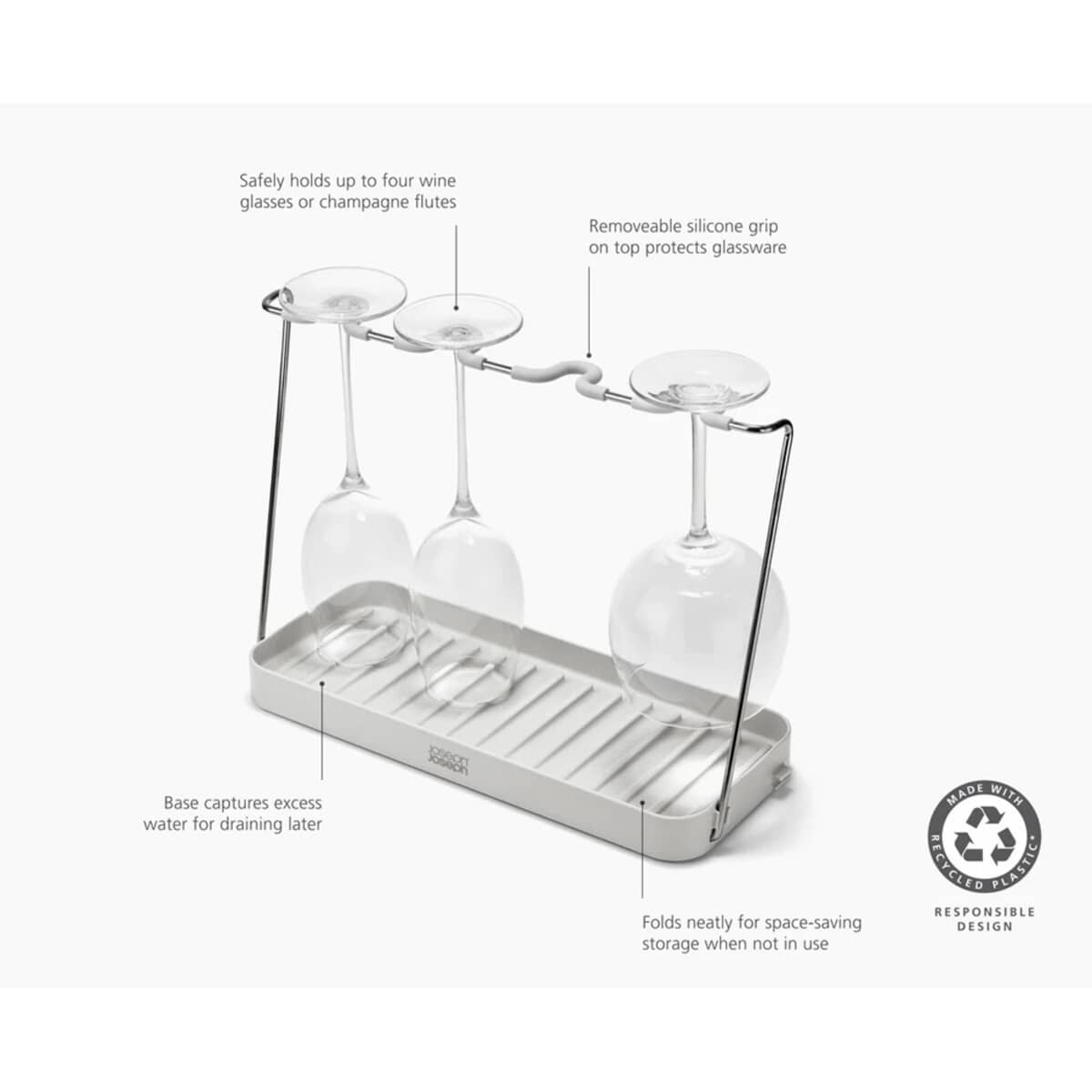 Joseph Joseph DrySmart Folding Wine Glass Drying Rack - (6500034 ...