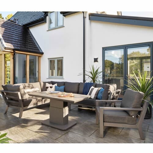 Life Timber High Arm Corner Sofa Lounge Set with Height Adjustable ...