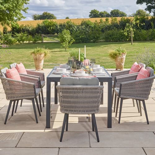 Bramblecrest Mauritius 6 Seat Rectangular Dining Set - Eco Cobble ...