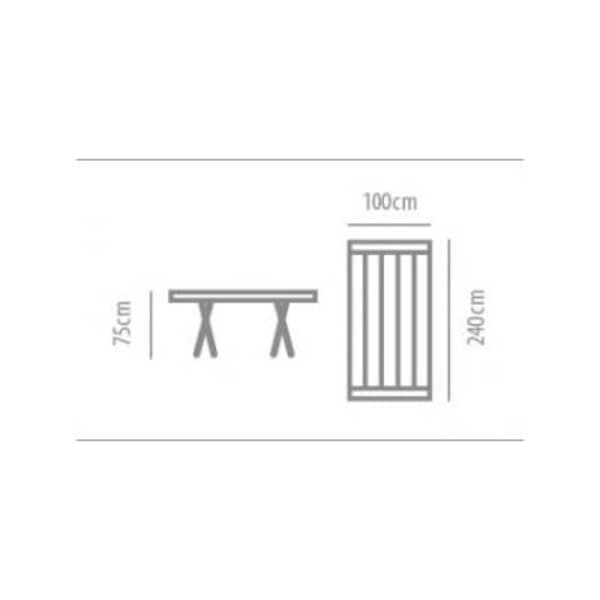 Kettler Cora 240 x 110cm Dining Table - (HUC31409C) - Garden Furniture ...