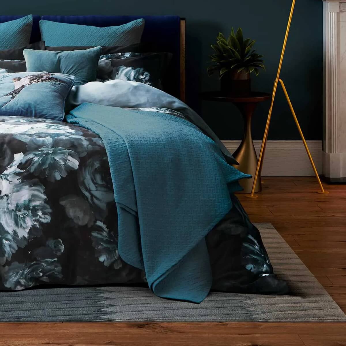 Ted Baker Matelasse Throw Blue - JustLinen