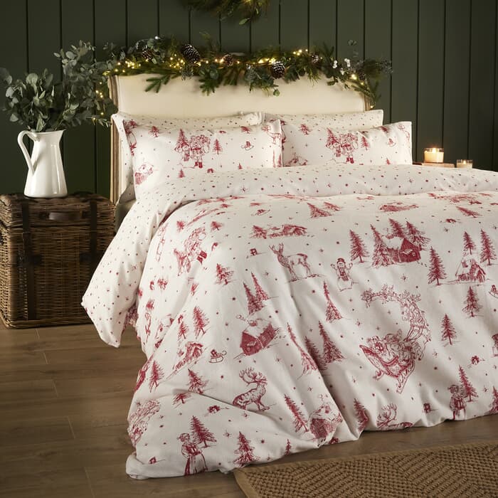 Vantona Santa Toile Quilt Cover - JustLinen