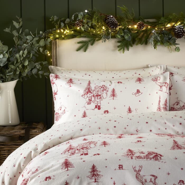 Vantona Santa Toile Quilt Cover - JustLinen