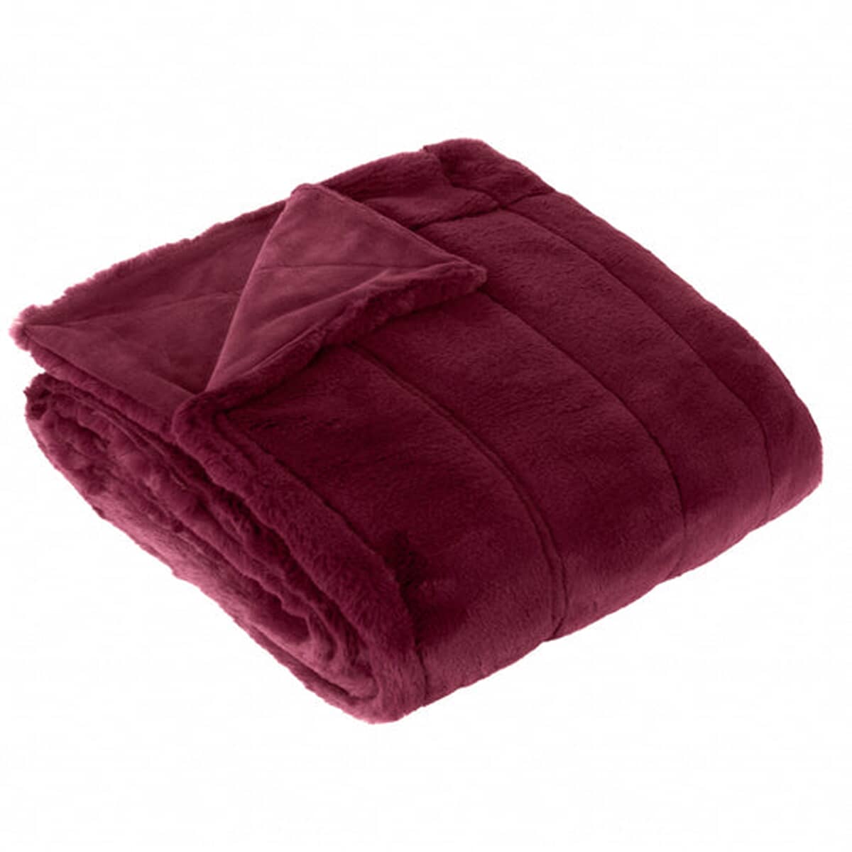 Paoletti Empress Faux Fur Throw Ruby - JustLinen