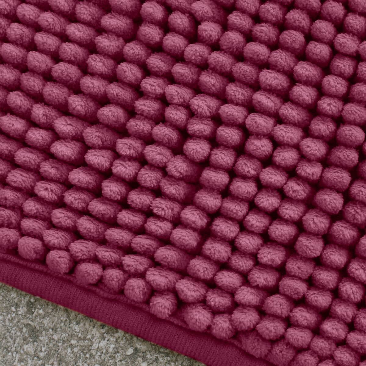 Catherine Lansfield Bobble Bath Mat Raspberry - JustLinen