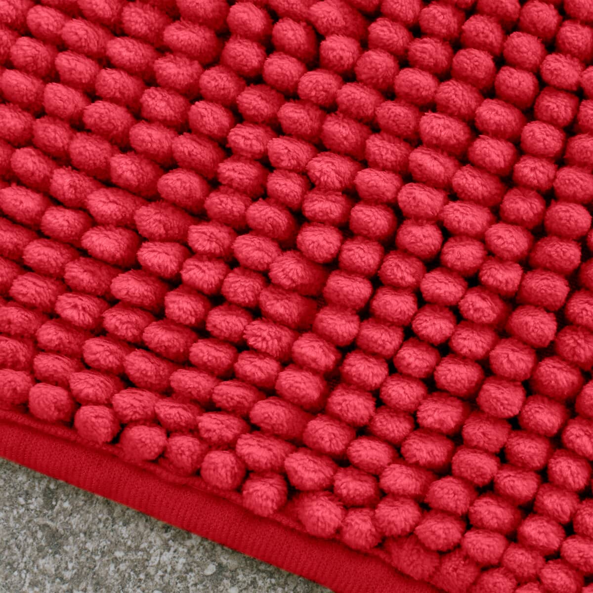 Catherine Lansfield Bobble Bath Mat Red - JustLinen